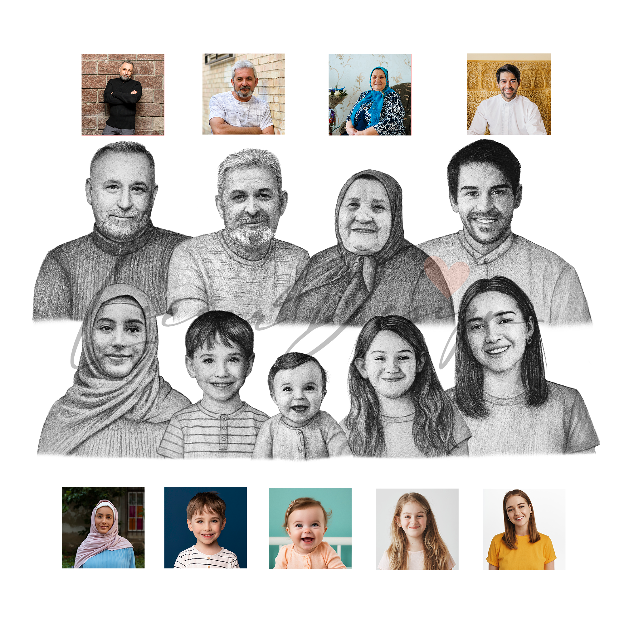 Bleistiftportrait Kopf bis Schulter - Lieser Design